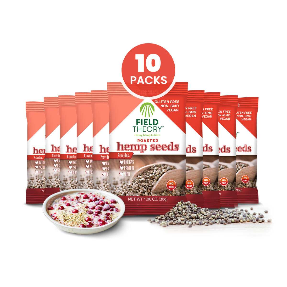 Field Theory™ Snack Pack – Roasted Hemp Seeds 30g (QTY 10) - Field ...
